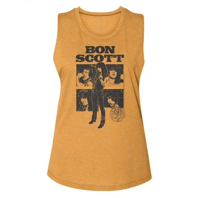 ACDC BON SCOTT En Direct Sur Scène Collage Débardeur Femme T-Shirt Rock ...