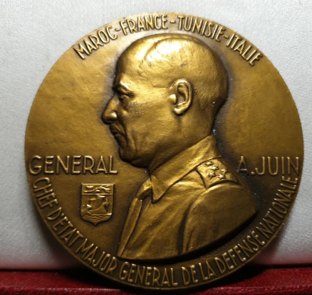 1945 FRENCH BRONZE Medal Defense Chief Staff General JUIN WW1 WW2 by ...