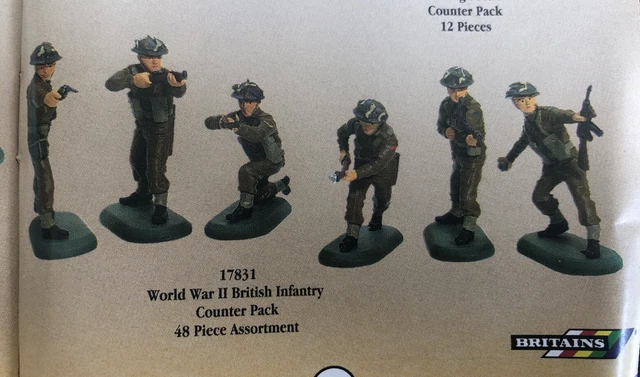 BRITAINS MODELS WW II British Infantry Soldiers Painted Plastic w/metal ...