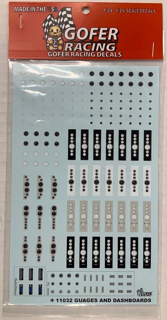 GOFER RACING DECALS guages gauges dashboard SHEET 1:24 1:25 CAR MODEL ...
