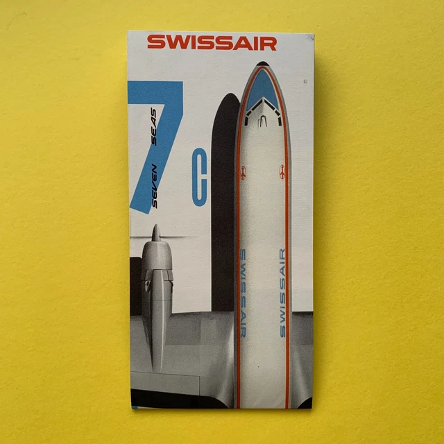 SWISSAIR DOUGLAS DC-7C / 1958 Leaflet Map Infographics Kurt Wirth ...
