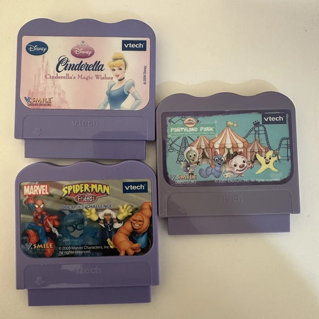 VTECH V SMILE Games Cartridges Bundle Of 3 - SPIDERMAN , PARTYLAND ...
