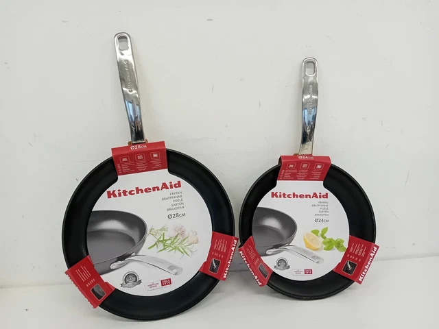 KITCHENAID FRYING PAN Set 24cm & 28cm Non-Stick Induction Safe - L027 ...