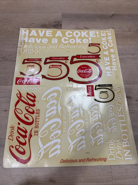 RARE ORIGINAL 1950S COCA COLA! Vending Machine Decals Sticker VIVID ...