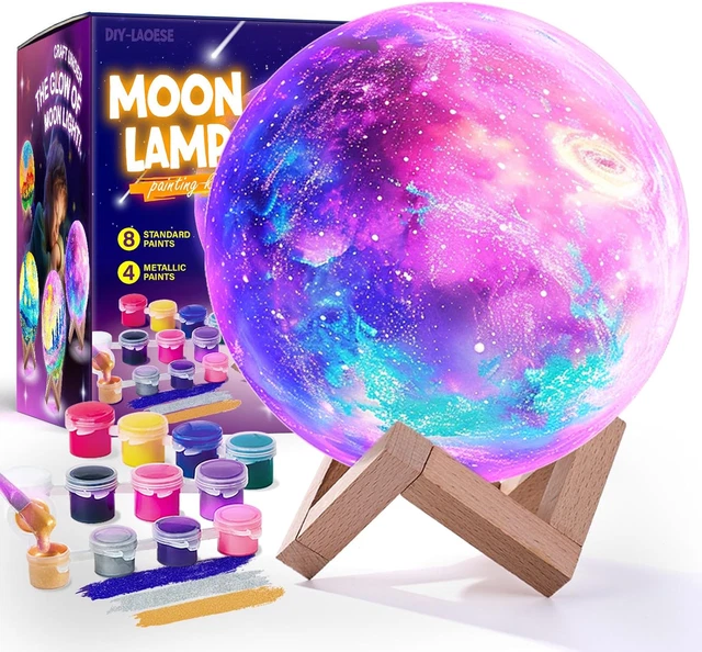 PAINT YOUR OWN Moon Lamp Kit, Cool Presents DIY 3D Space Moon Night ...