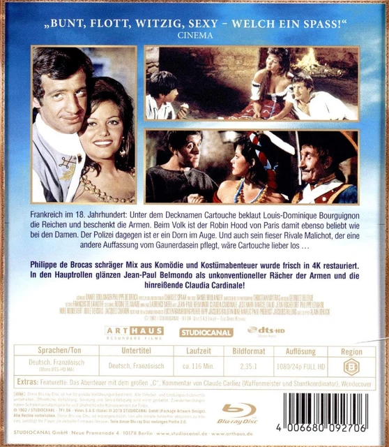 CARTOUCHE, DER BANDIT (Blu-ray) Belmondo Jean-Paul Cardinale Claudia ...