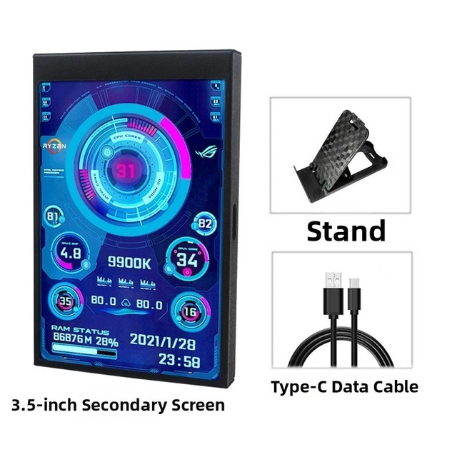 PORTABLE 3 5 Inch IPS Monitor for Windows with 360 Degree Rotation ...