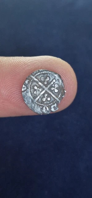 SILVER HAMMERED HALF Penny Farthing uniddentified but looks like ...