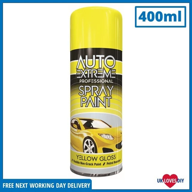 400ML AX YELLOW GLOSS Spray Paint Aerosol Can Auto Extreme Car Van Bike ...