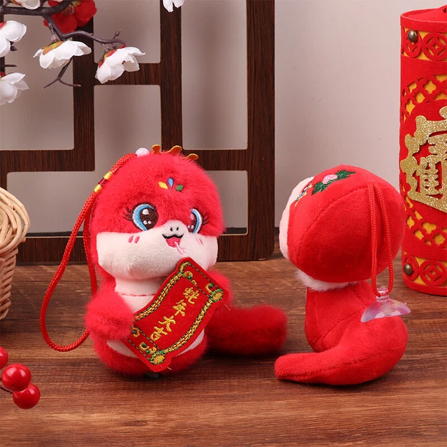 YEAR OF THE Snake Plush Toy Keychain 2025 Mascot Stuffed Doll Pendant ...