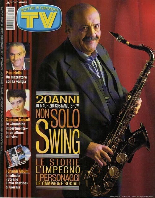 RIVISTA TV SORRISI E CANZONI ANNO 2001 NUMERO 50 MAURIZIO COSTANZO EUR ...