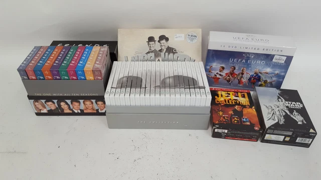 LARGE MIXED DVD Box Set Collection: Friends, Laurel Hardy, UEFA Euro ...
