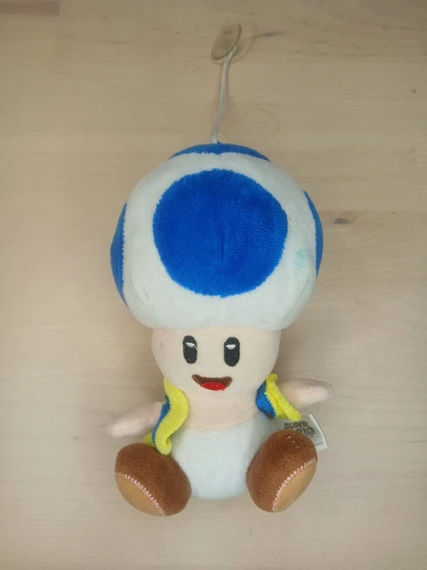 LITTLE BUDDY SUPER Mario All Star Collection Blue Toad 8-inch Plush Toy ...