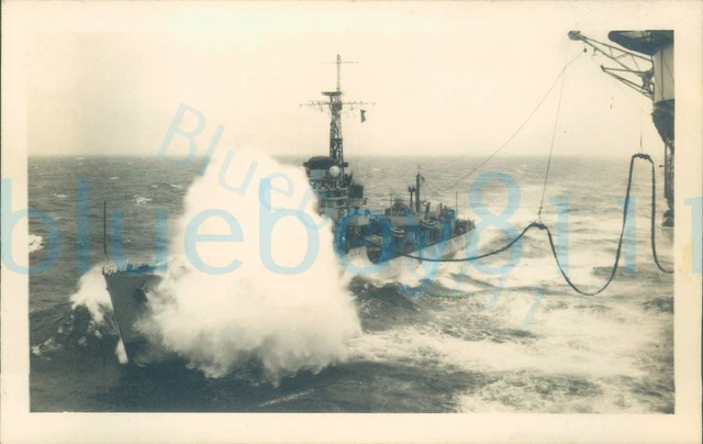 1940S HMS COSSACK royal navy Sailor photo, HMS Triumph Oiling Cossack ...