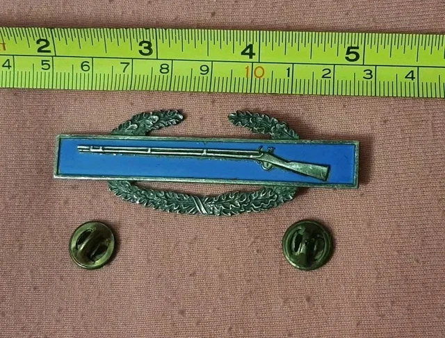 WW2 US ARMY Sterling Silver Infantry Marksman Rifle Insignia pin WWII ...