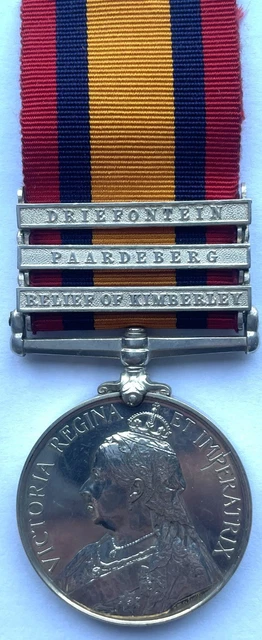 BOER WAR &DIED in Service 1900" Q.S.A. Medal, 3 Battle Clasps. 1/Oxford ...