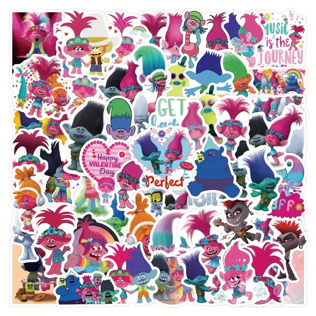 TROLLS POPPY 100 Sticker DreamWorks Film Aufkleber Kindergeburtstag ...