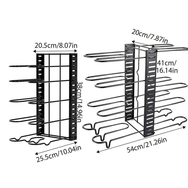 MULTI-LAYER VERTICAL POT Lid Storage Rack Folding Kitchen Countertop ...