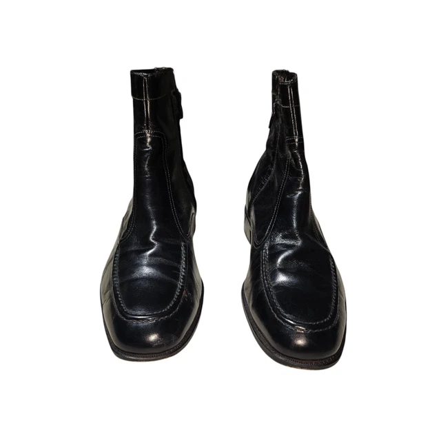 FLORSHEIM BLACK LEATHER Ankle Boot Beatles 560102 Mens Size 10.5 D £42. ...