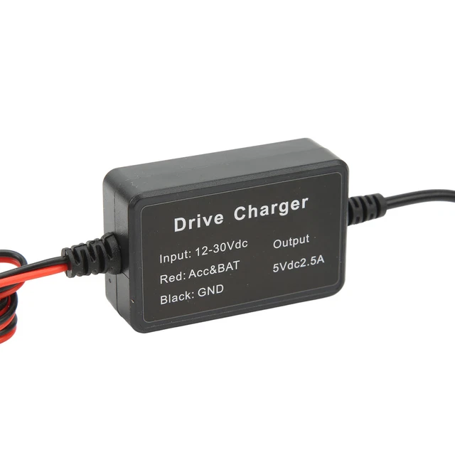 DASH CAM HARDWIRE Kit MINI USB Adapter 12V-30V to 5V Secure for Mirror ...