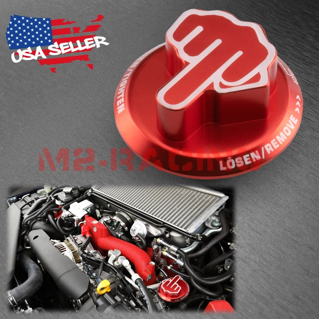 RED MIDDLE FINGER Novelty Engine Oil Filter Tank Cap Cover Aluminum For ...