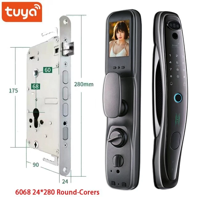 SMART DOOR 3D Face Lock Camera Monitor Fingerprint Password Biometric ...