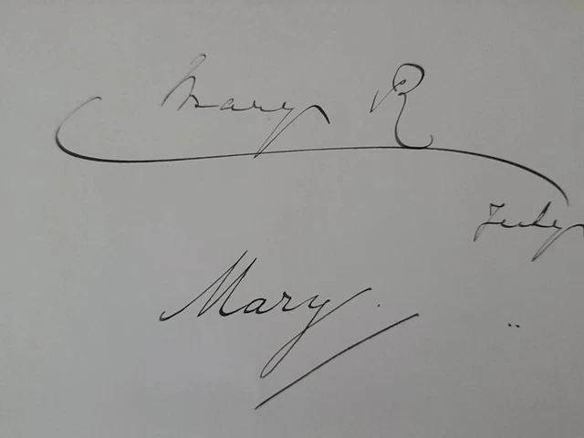 RARE ANTIQUE QUEEN Mary Princess mary Signed Royal Letter Document ...