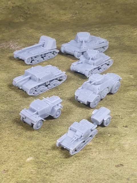 RESIN 3D PRINTED 15mm (1/100) WW2 Italian tanks and Vehicles for Flames ...