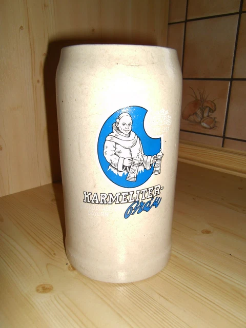 BRAUEREI BIERKRUG KARMELITER BRÄU Bayern Bier 1 Liter BRAUEREI Krug Top ...