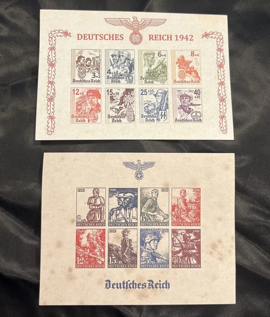 NAZI GERMANY DEUTSCHES Third Reich Souvenir Sheet WWII WW2 War Heroes ...