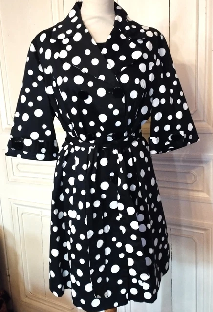 ATMOSPHERE TRENCH POP Pastilles 6 Boutons Manches 3/4 Degriffe T Uk 16 ...