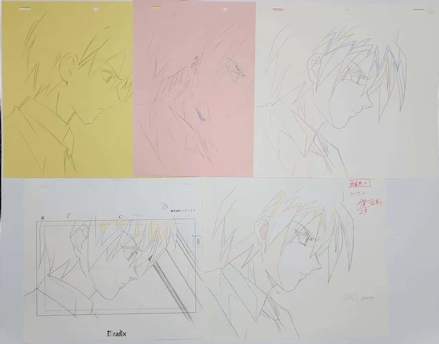 SCHOOL DAYS ANIMATION Production Cel Drawing Anime: 5 Sheets - 4143 ...