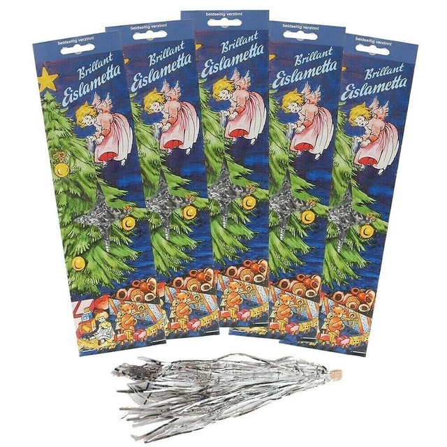 LAMETTA SILBER ALU Stanniol Eislametta Brillant Glanz Deko Weihnachten ...