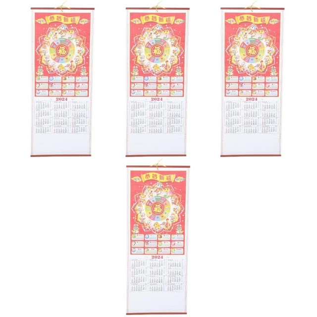 4X CHINESE CALENDAR 2024 2024 Calendar 2024 Wall Calendar for Office ...