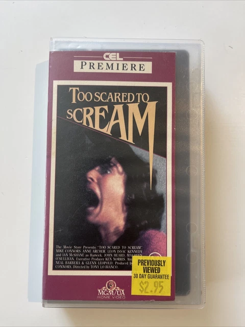 TOO SCARED TO Scream VHS 1984 Thriller/Horror Cel Premiere $30.00 ...