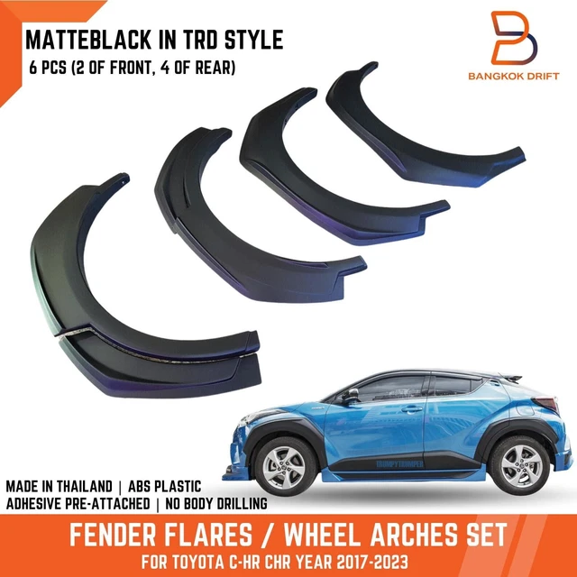 MATTEBLACK TRD STYLE Fender Flares For Toyota CHR C-HR 2017-2023 Wheel ...