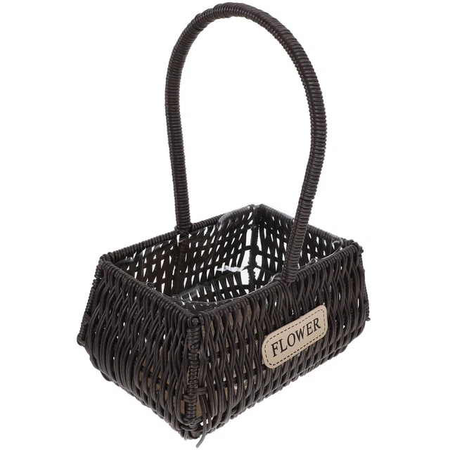 STAND DE MARIAGE Panier En Osier Avec Anse Décoration Intérieure EUR 16 ...