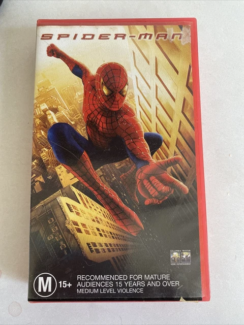 SPIDERMAN 2002 MOVIE Vintage VHS Video Sam Raimi M15+ Red Case Good ...