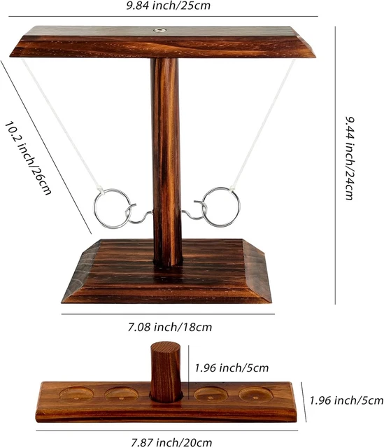 RING TOSS GAME, Holz Tischplatte Hook Ringwurfspiel Kinder, Premium ...