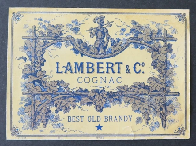 ANCIENNE ÉTIQUETTE COGNAC LAMBERT & Co old label EUR 10,00 - PicClick FR