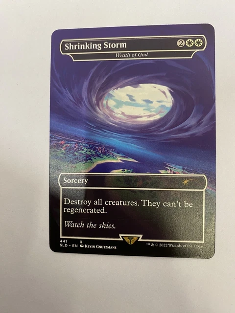 WRATH OF GOD Secret Lair Shrinking Storm. Magic The Gathering Non Foil ...