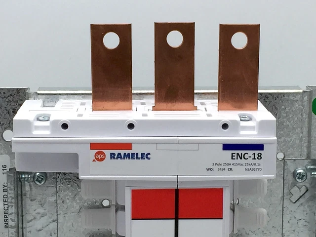 APS RAMELEC ENC18 Din-T Busbar Chassis 3 Pole 250VAC 25kA/0.1s ...