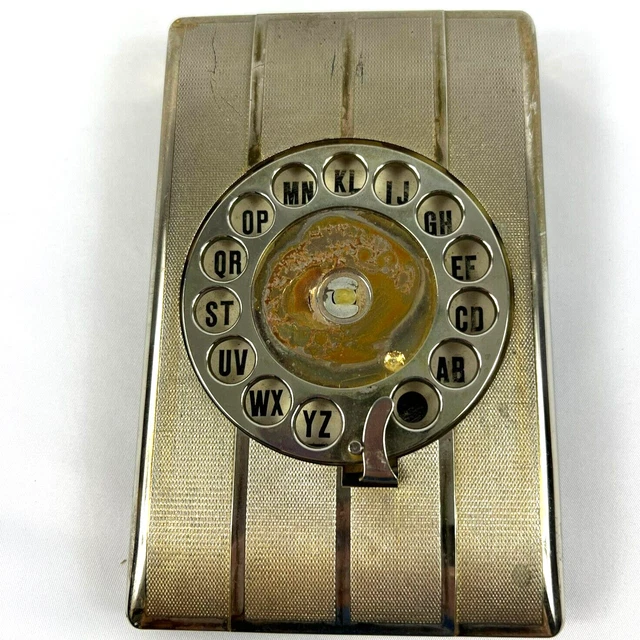 VINTAGE GOLD EAGLE Telephone Address Book Rotary Dial Pop Up Desktop ...