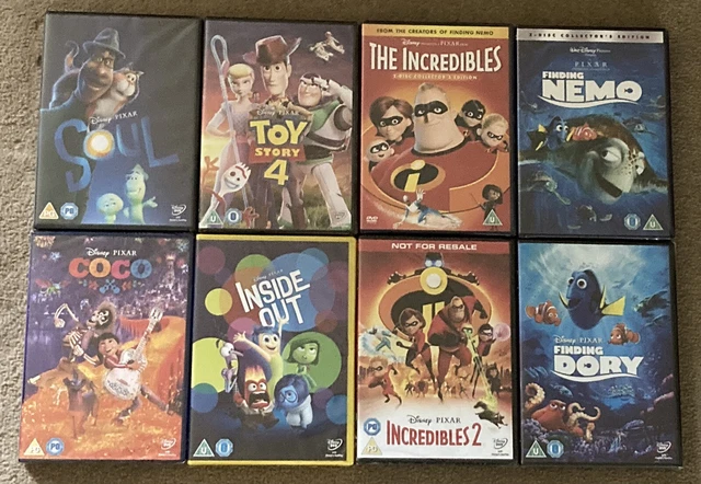 DISNEY PIXAR DVD Bundle- 8 Sealed DVDs Including Coco, Finding Nemo ...