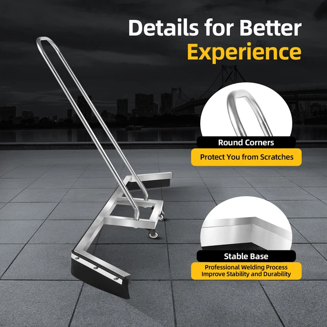 STAINLESS STEEL TENNIS Court Puller Water Slide Water Squeegee 145cm ...