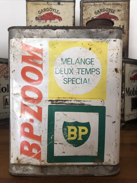 ANCIEN BIDON HUILE 2 Temps BP ZOOM Oil Can Tin Vintage Garage ...