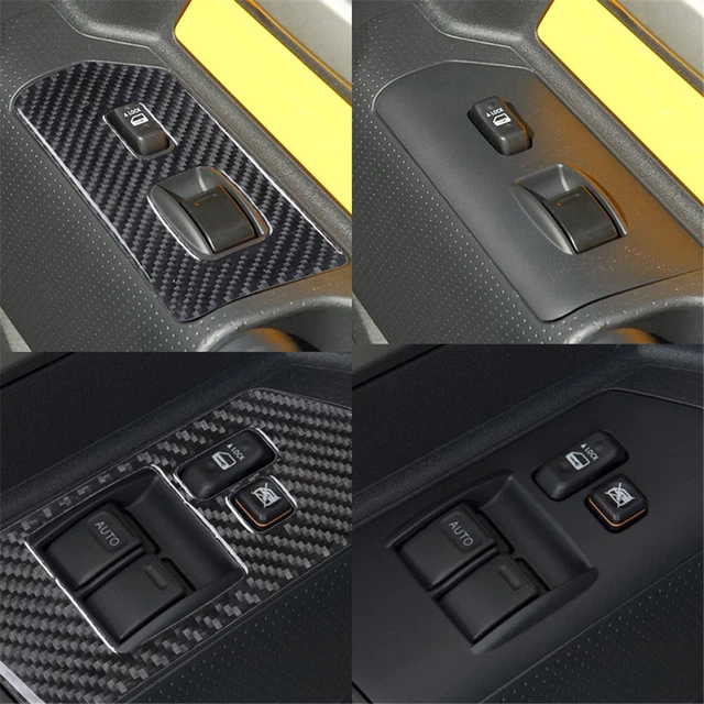 CARBON FIBER WINDOW Glass lift button panel Sticker A For Toyota FJ ...