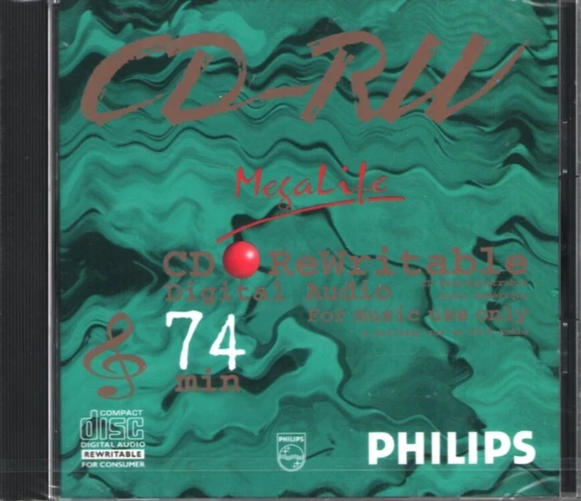 RARE PHILIPS CD-RW AUDIO MEGALIFE 74 min Blank CD-RW Digital Audio ...