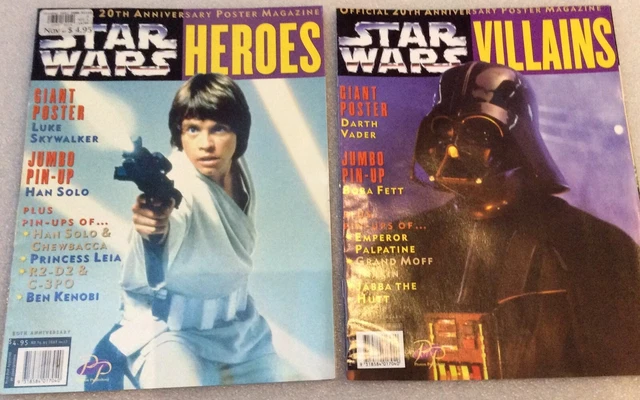 STAR WARS POSTER Magazine HEROES & VILLAINS Aus Rel VINTAGE 1996 $14.95 ...