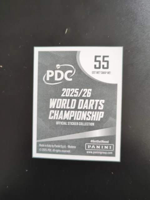 PDC DARTS 2025/26 Sticker Number 55 £1.17 - PicClick UK